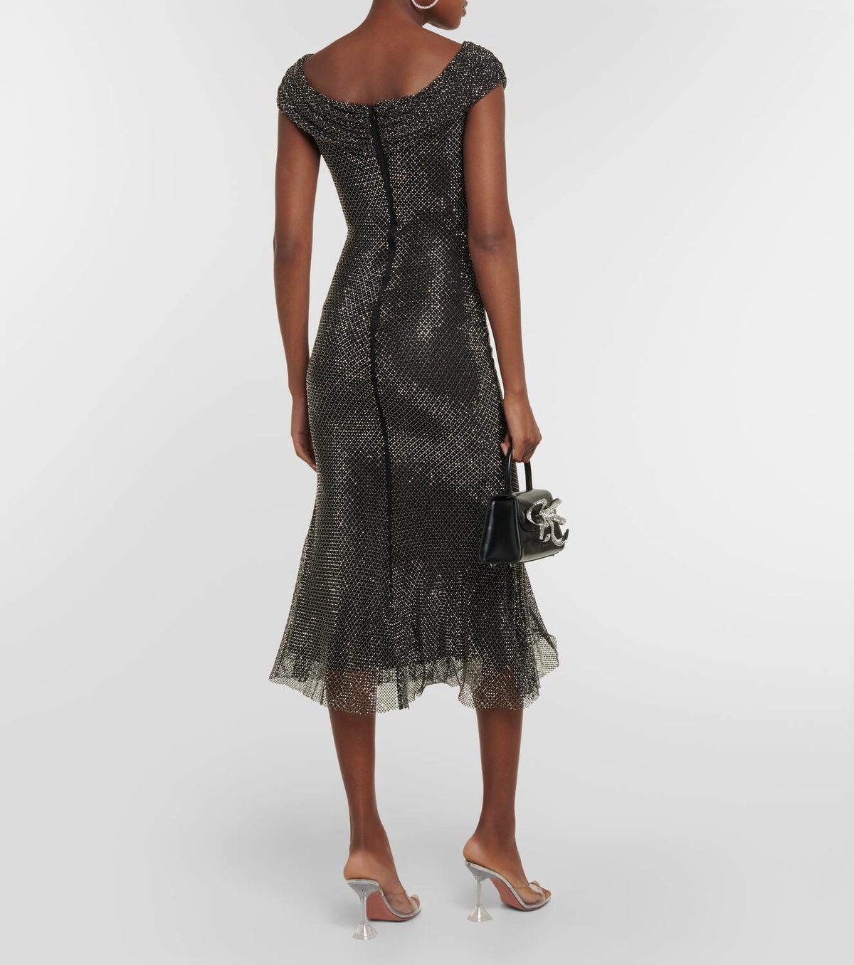 Self-Portrait Embellished metallic midi dress Self-Portrait