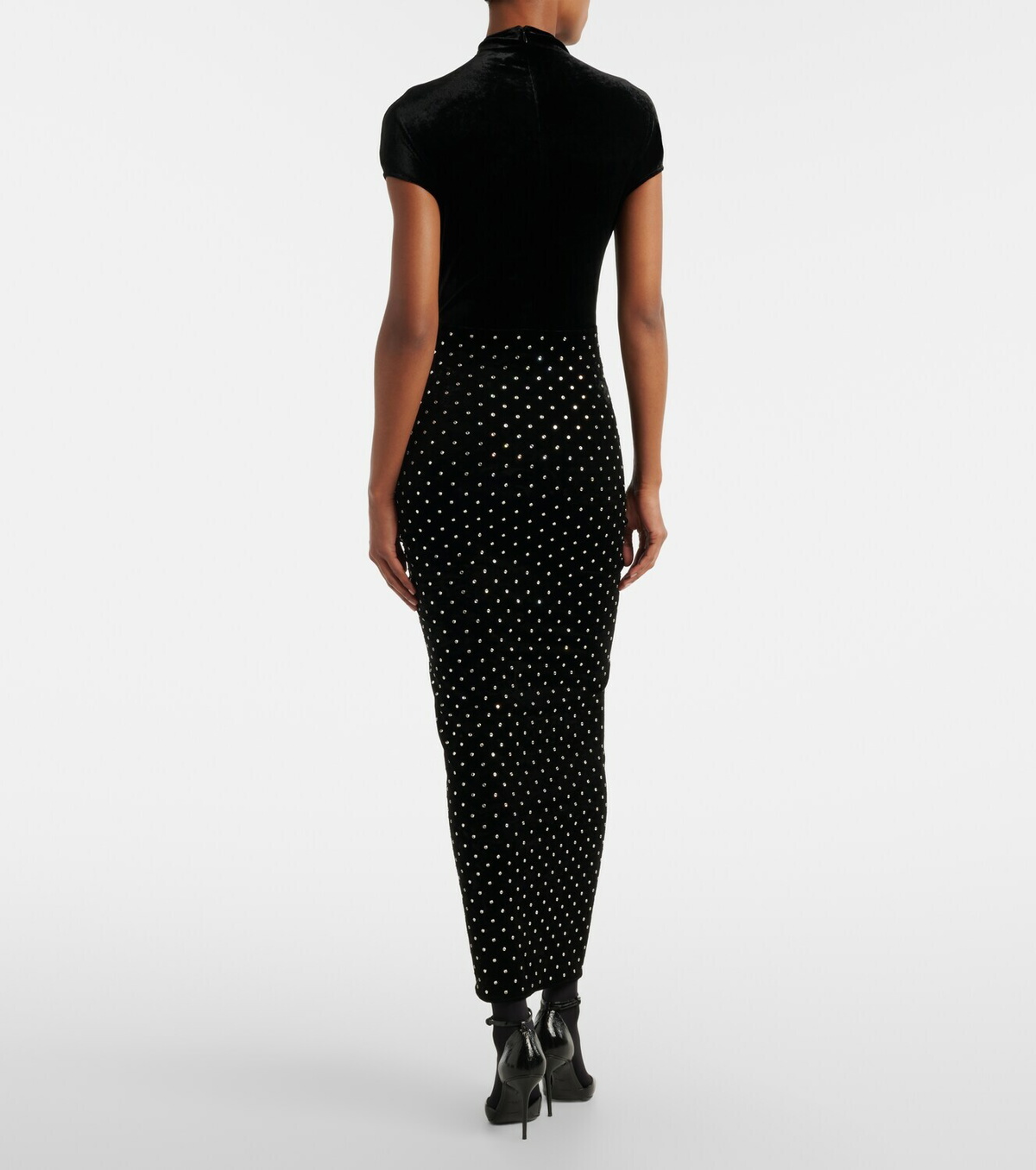 Alaïa Velvet and jersey cocktail dress ALAÏA