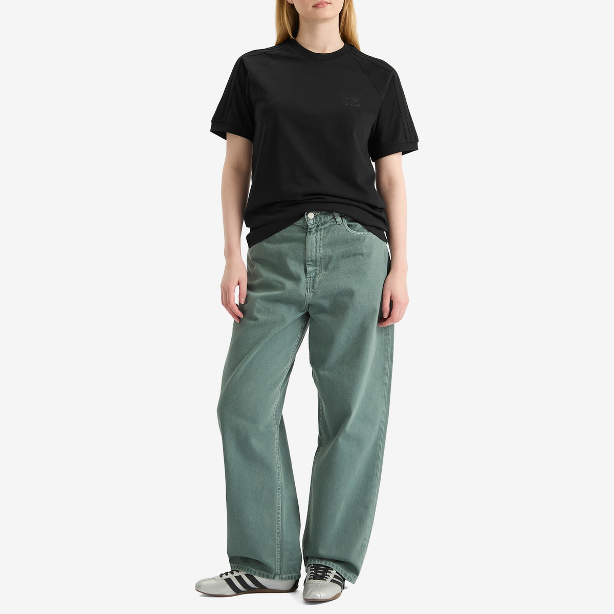 Adidas 3-Stripes T-Shirt in Black/Black adidas