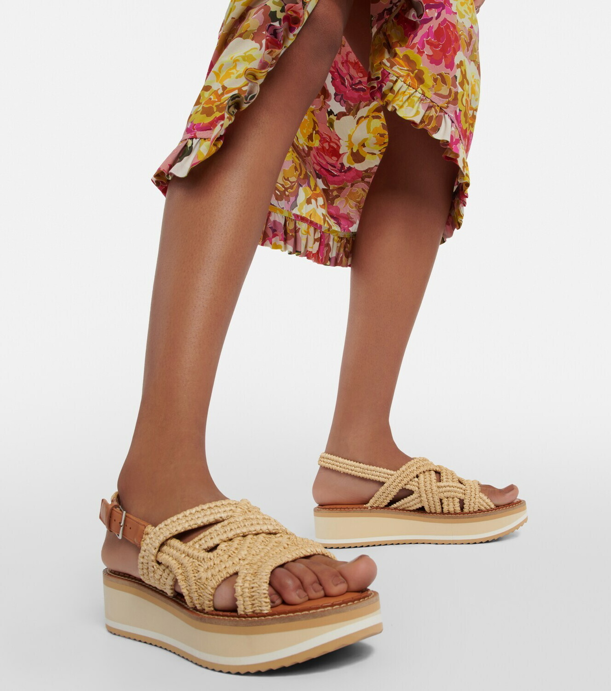 Clergerie - Frieda raffia platform sandals Clergerie