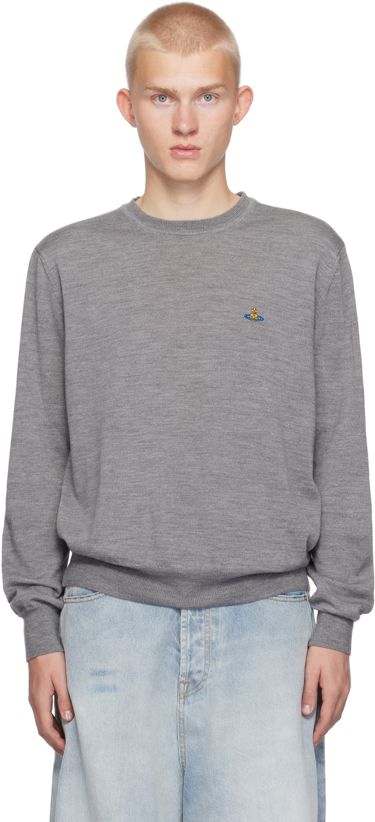 Vivienne Westwood Gray Alex Round Neck Sweater Vivienne Westwood