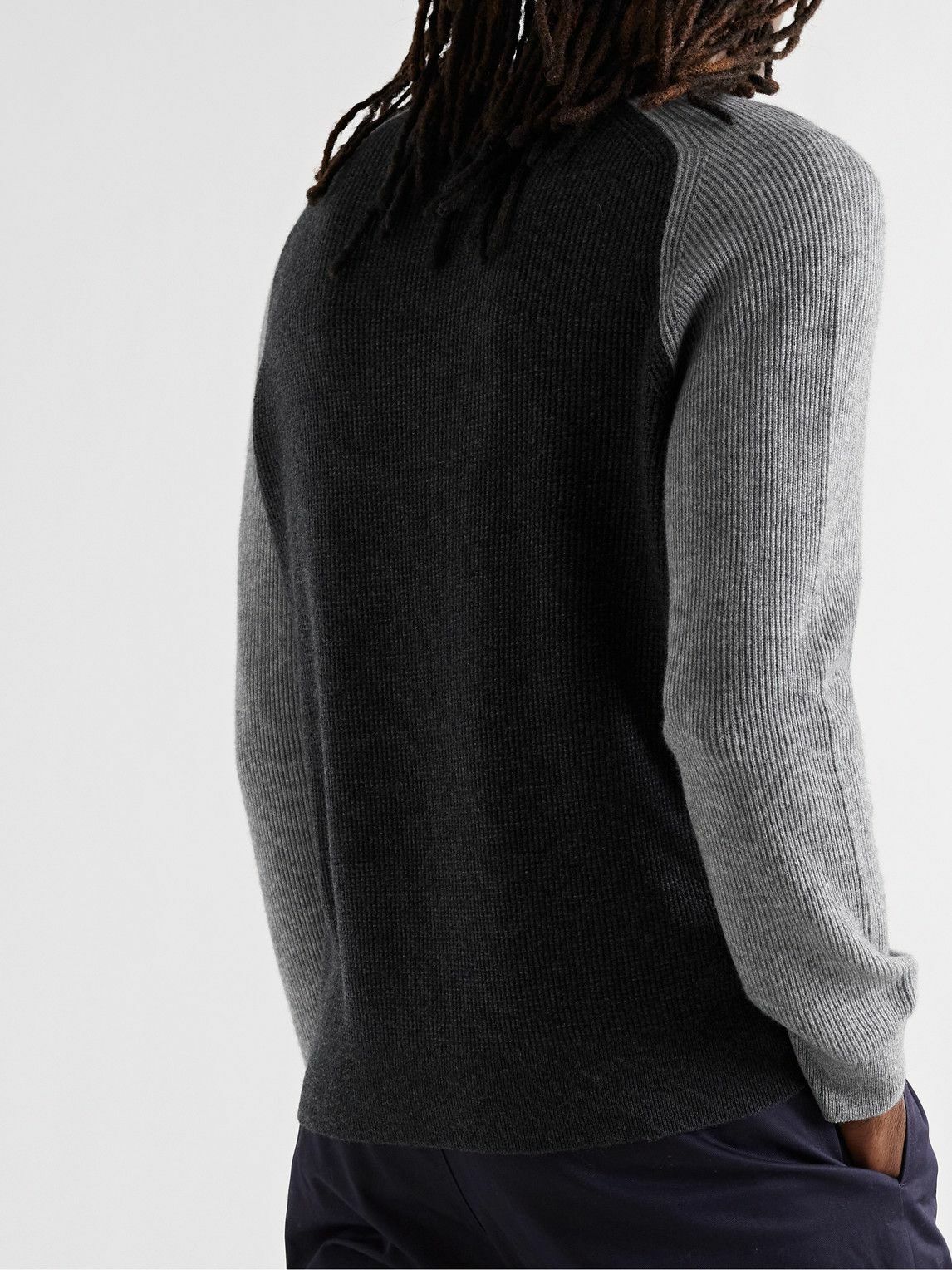 Theory - Toby Ribbed Wool-Blend Sweater - Gray Theory