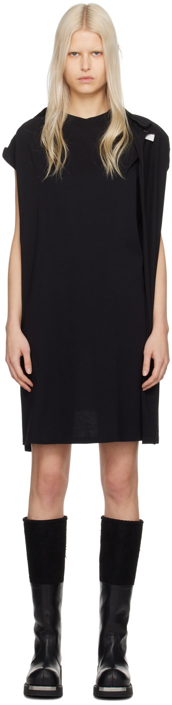 MM6 Maison Margiela Black Raw Edge Midi Dress MM6 Maison Margiela
