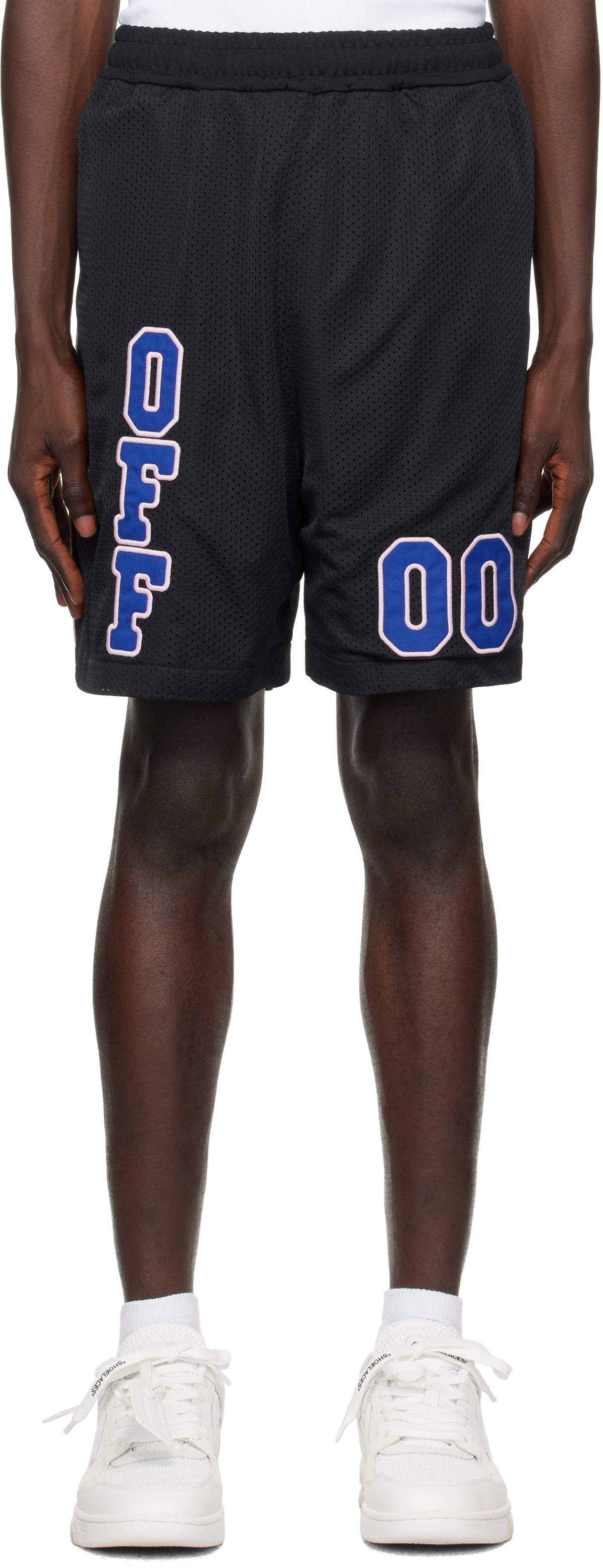 Off-White Black 'Off' Mesh Basket Shorts Off-White