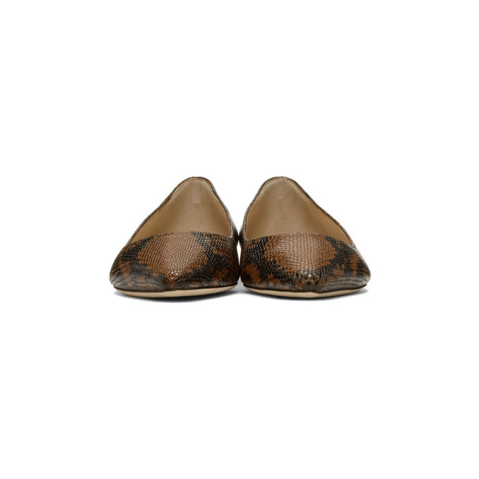 Jimmy Choo Brown Snake Romy Flat Loafers Jimmy Choo