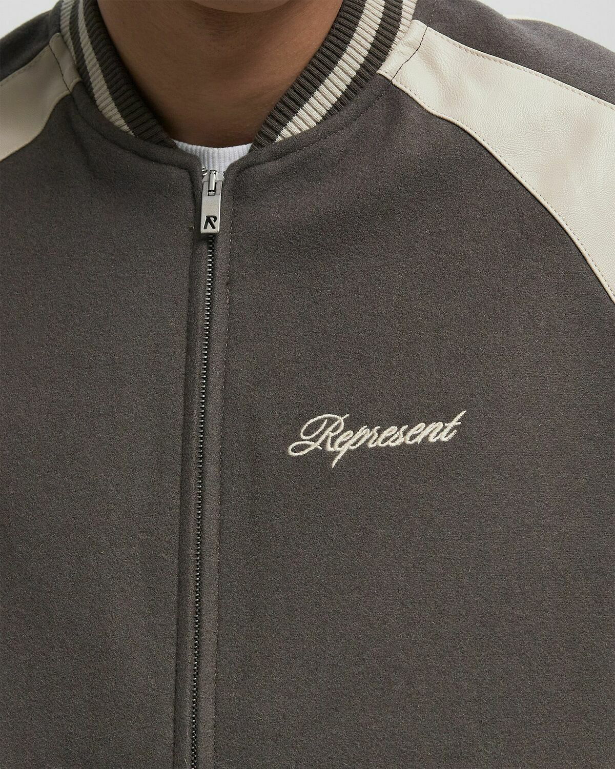Represent RAGLAN VARSITY JACKET Brown Mens Bomber Jacket Represent