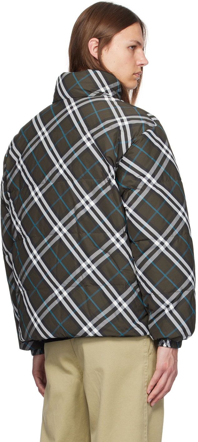 Burberry Khaki Check Reversible Down Jacket Burberry