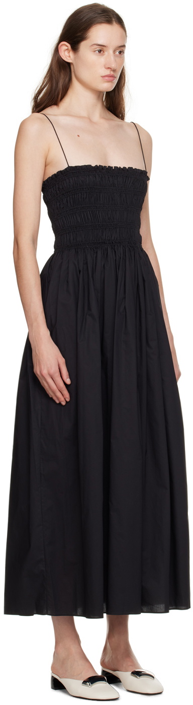 Matteau Black Shirred Maxi Dress Matteau