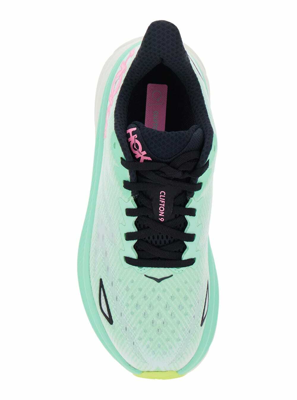 Hoka clifton 9 Multicolor Sneakers With Zig Zag Embroidery And Side ...