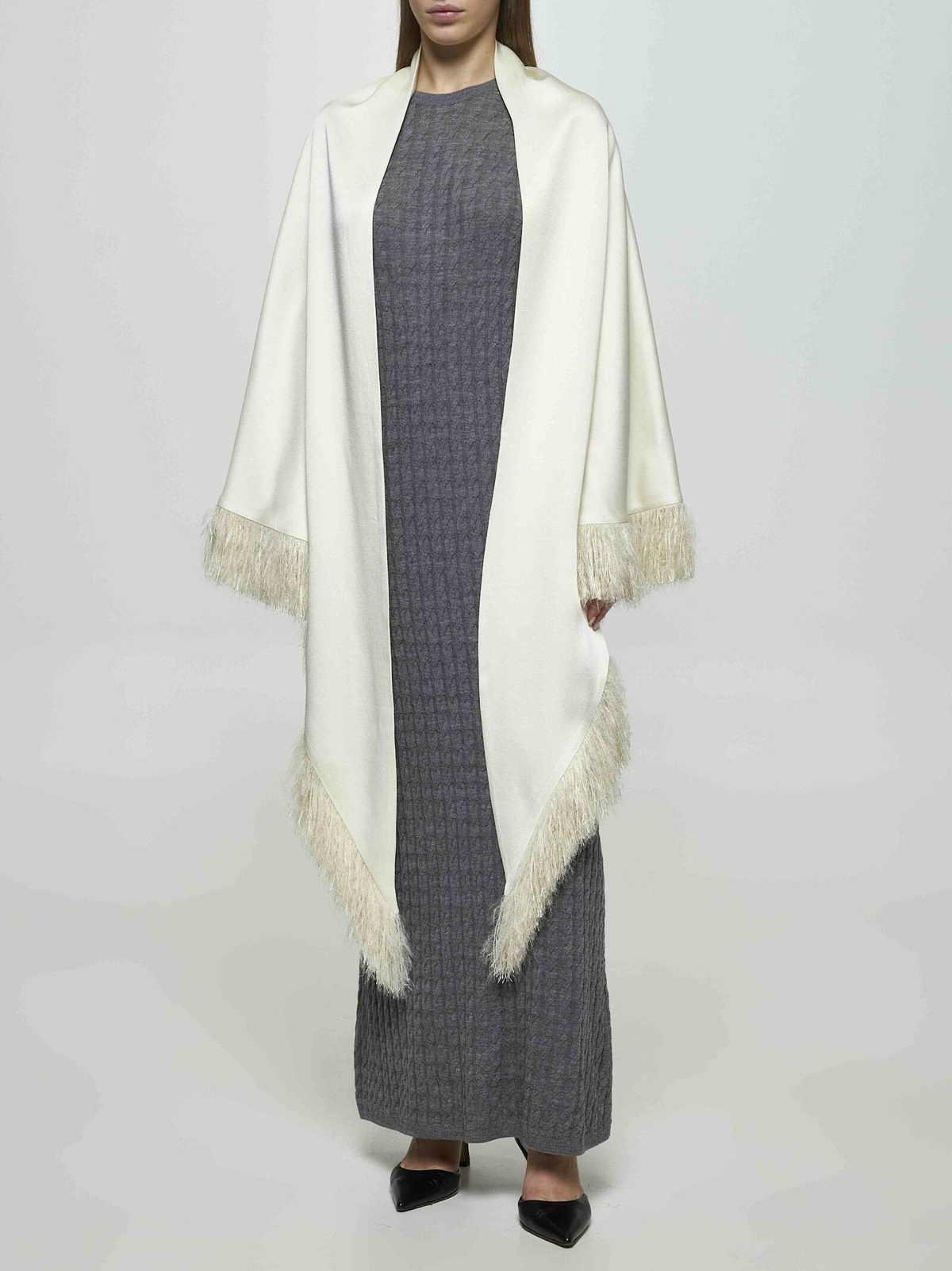 Totême Ivory Fringe Scarf Toteme