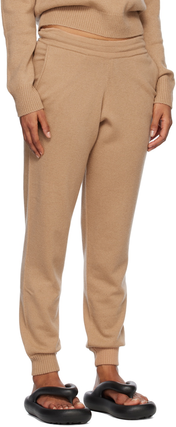 Sporty & Rich Tan Embroidered Sweatpants Sporty & Rich