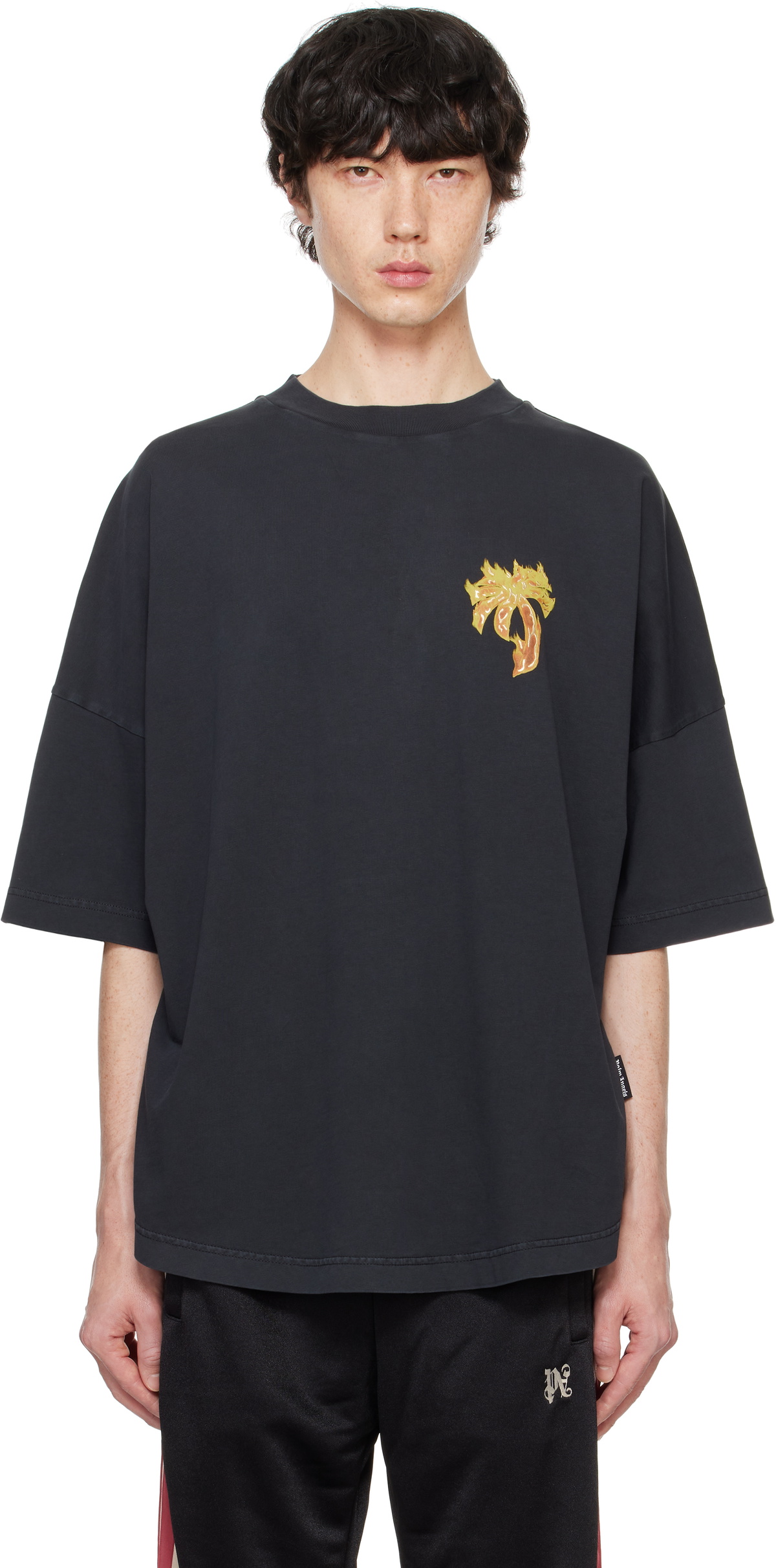 Palm Angels Black Burning Palm T-shirt Palm Angels