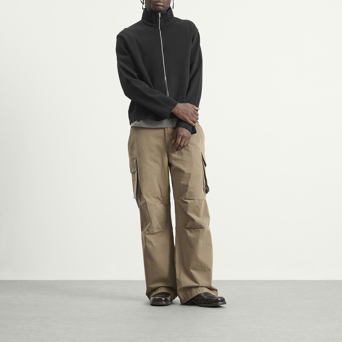 Our Legacy Men's Shrunken Full Zip in Black Our Legacy