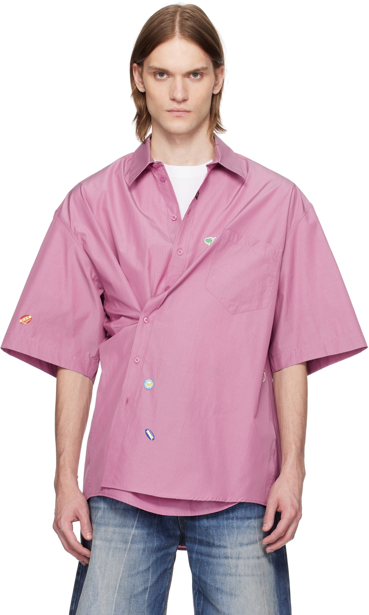 Martine Rose Purple S/S Boxy Wrap Shirt Martine Rose