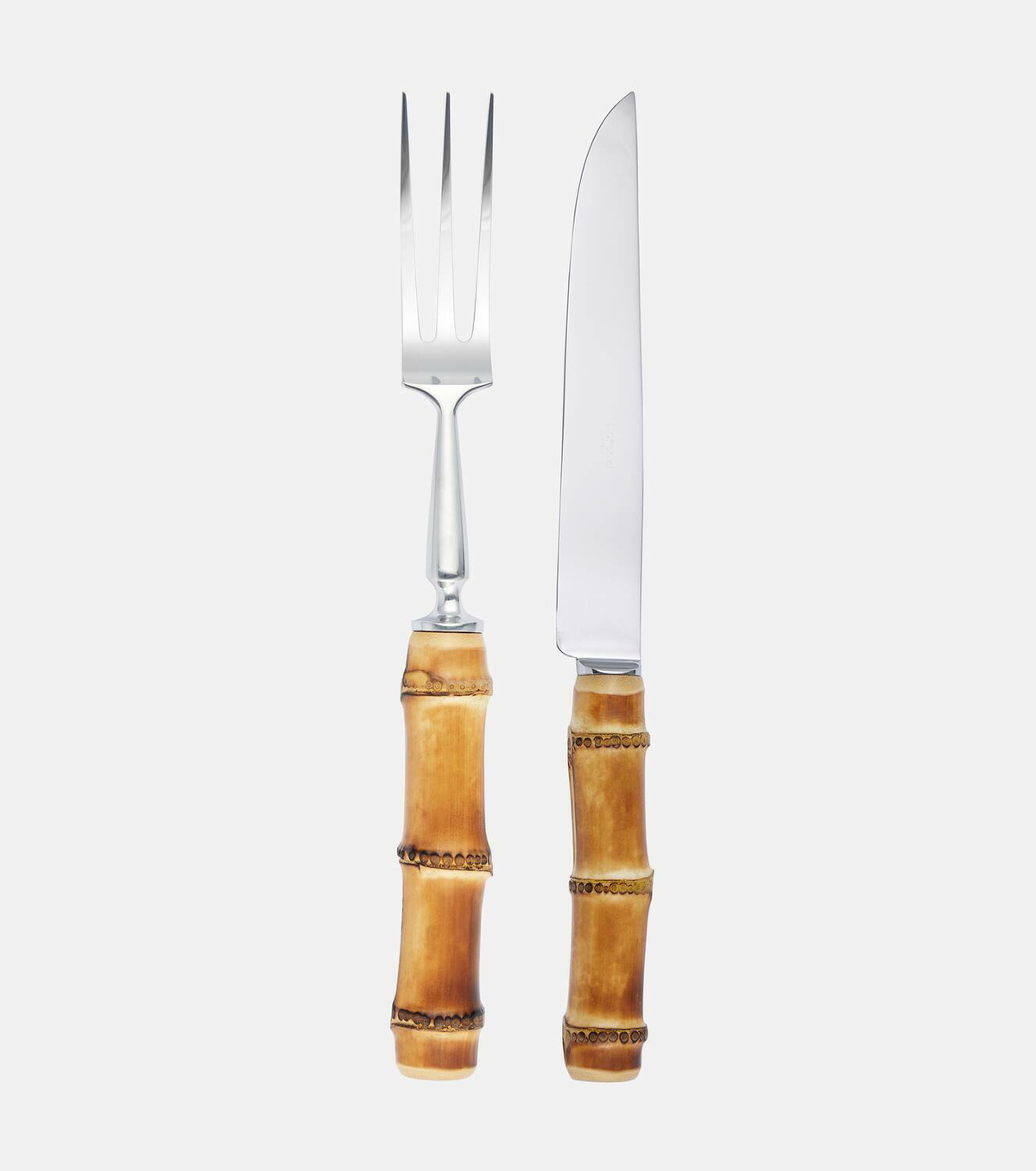 Lorenzi Milano Bamboo and stainless steel carving set Lorenzi Milano