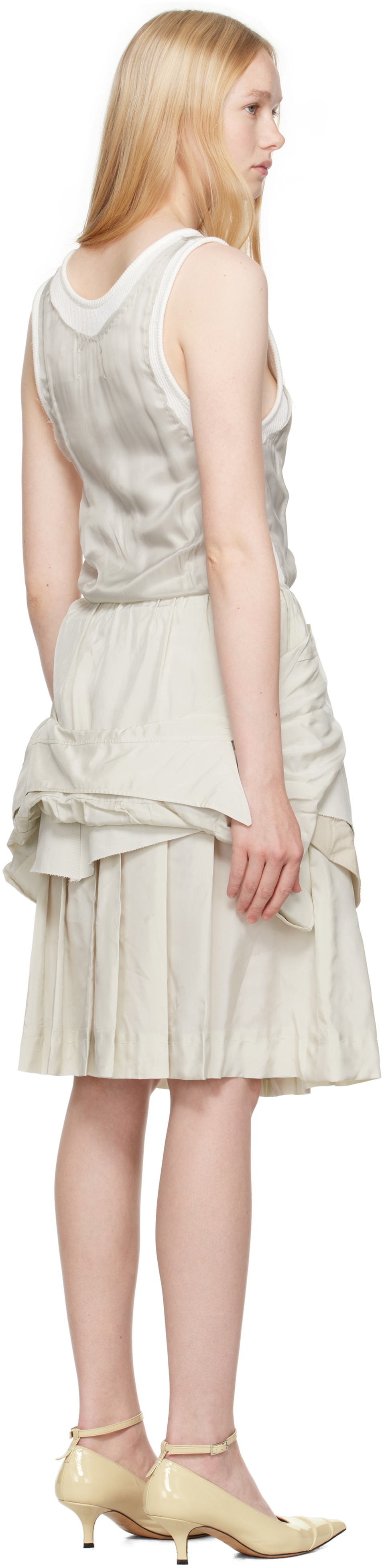 Maison Margiela Beige 'Anonymity of the lining' Midi Dress Maison Margiela