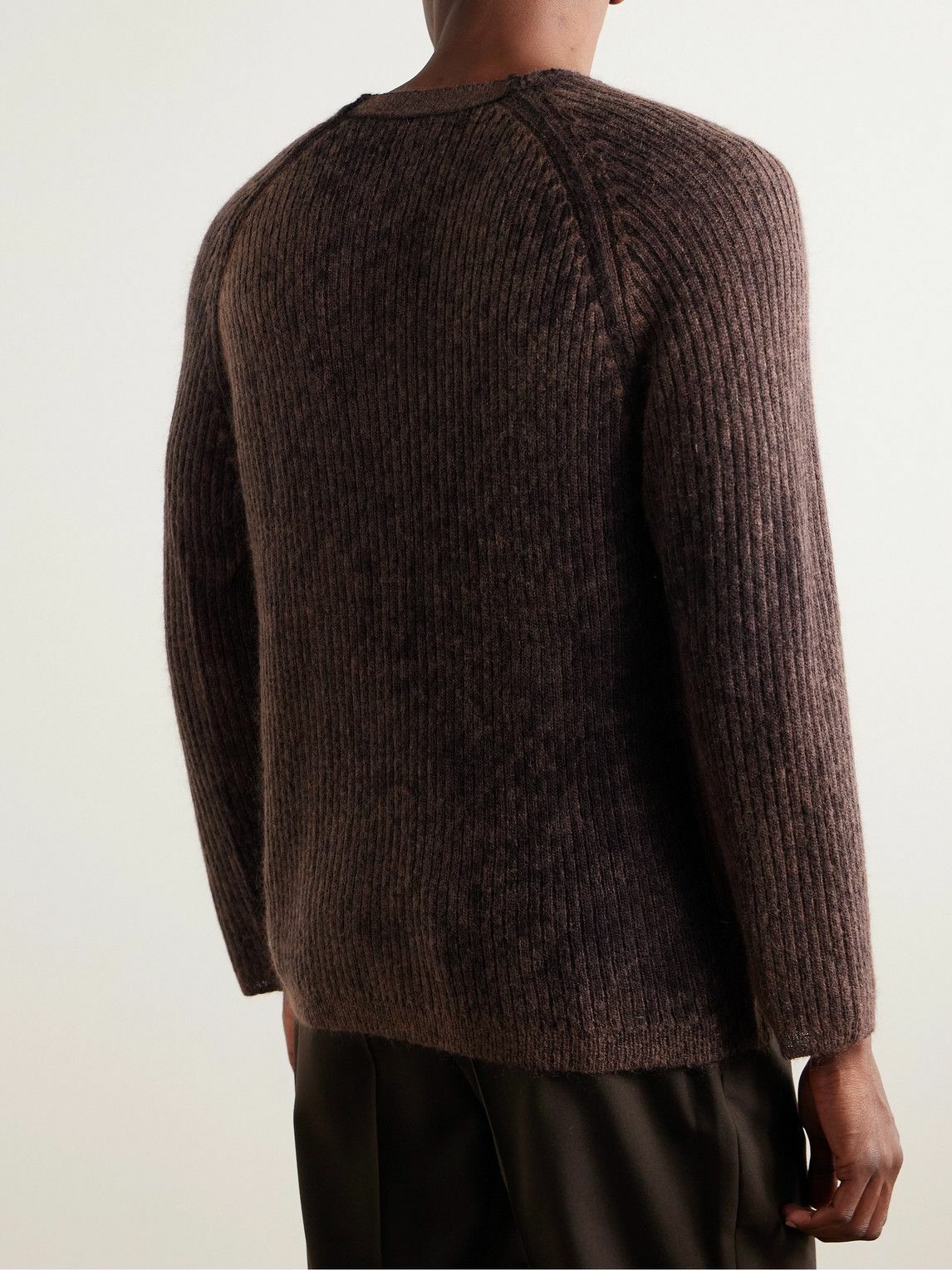 Paul Smith - Printed Ribbed-Knit Sweater - Brown Paul Smith