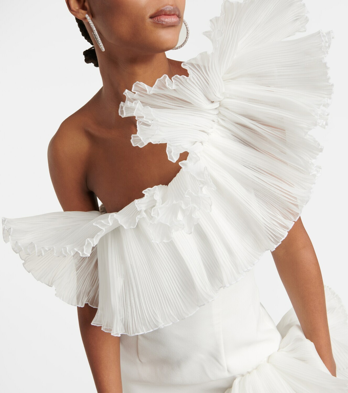 Mônot Ruffle-trimmed crêpe gown Monot