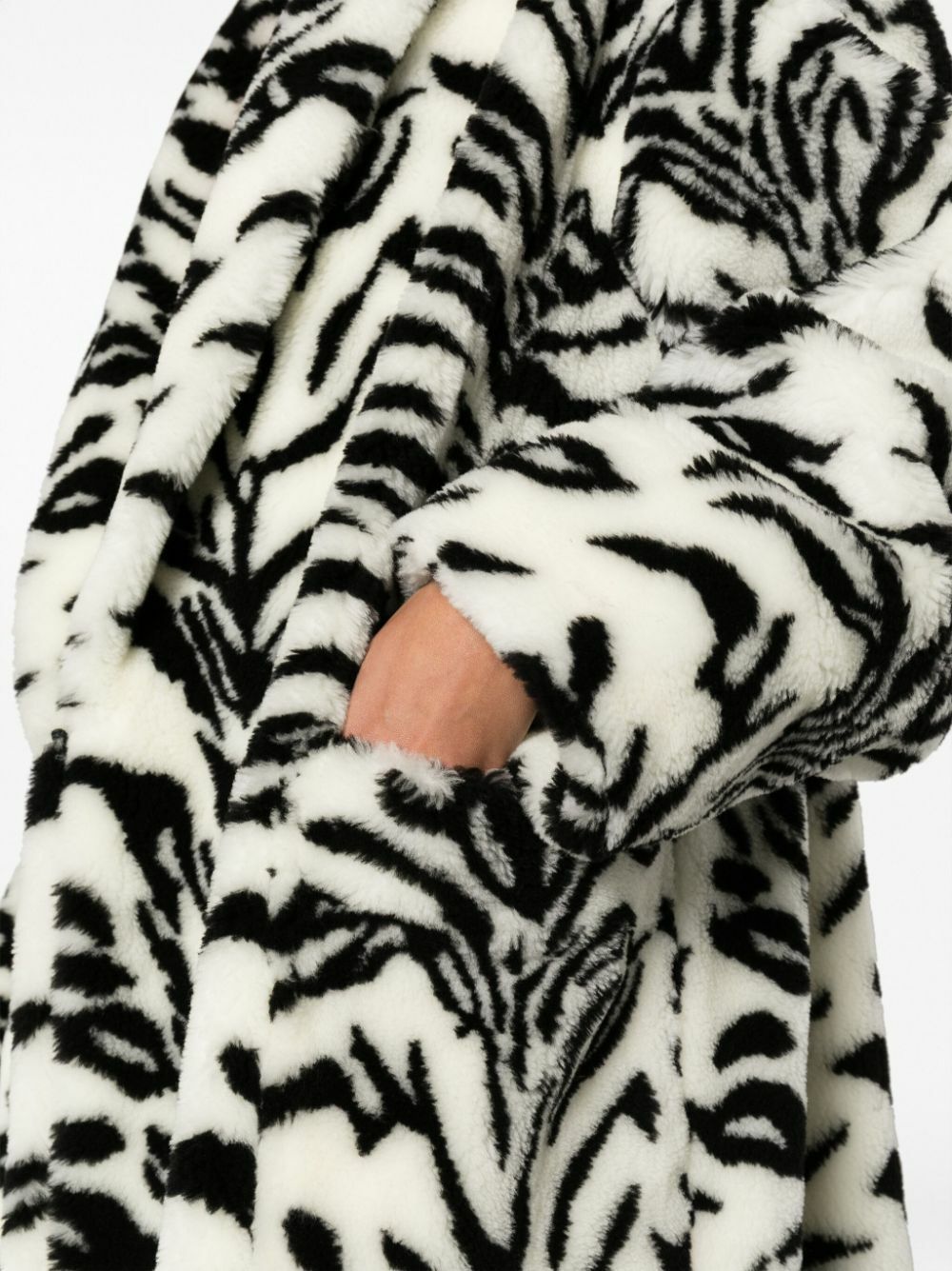 The Attico White Zebra-Print Faux-Fur Coat The Attico