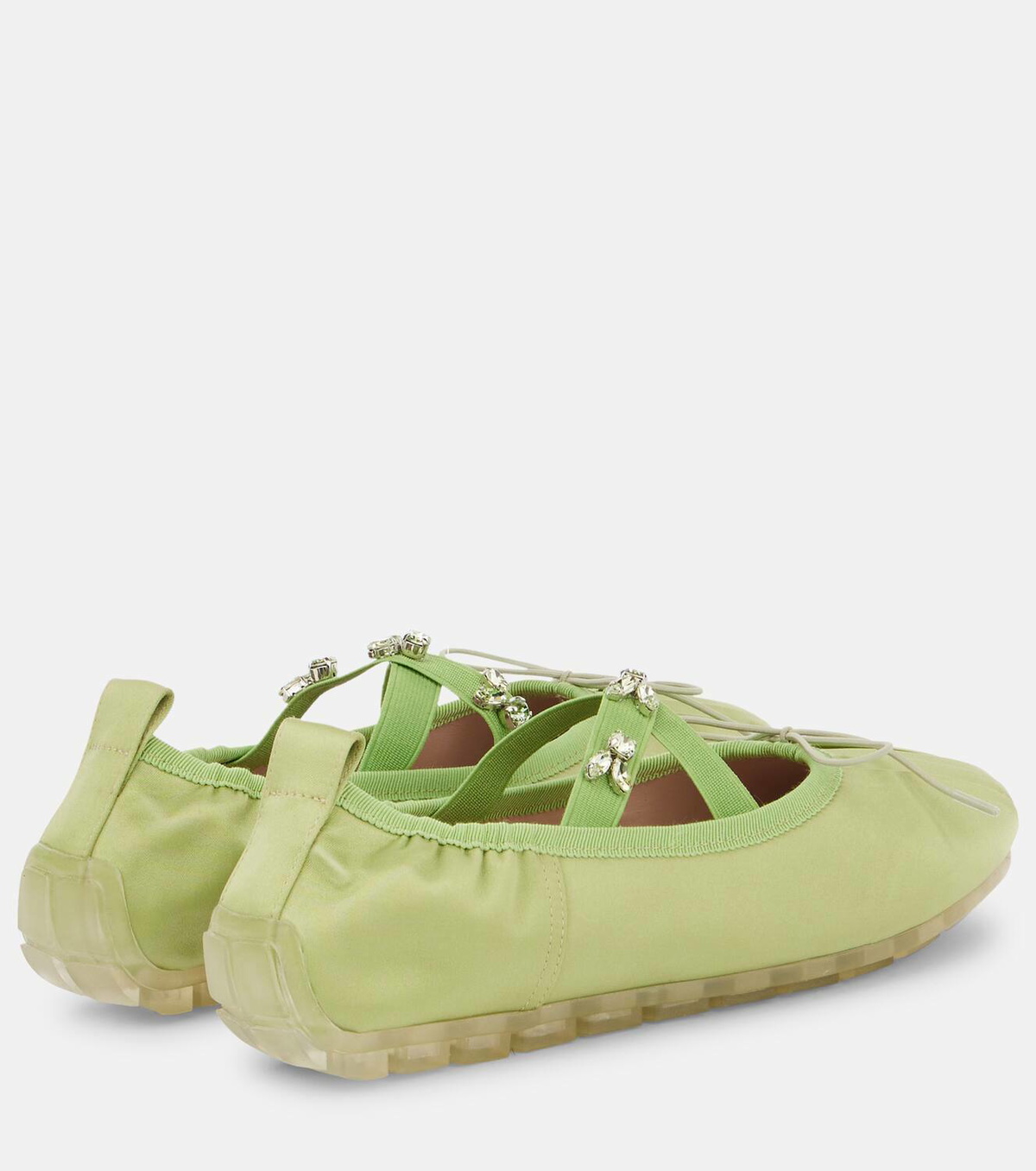 Simone Rocha Grip embellished satin ballet flats Simone Rocha