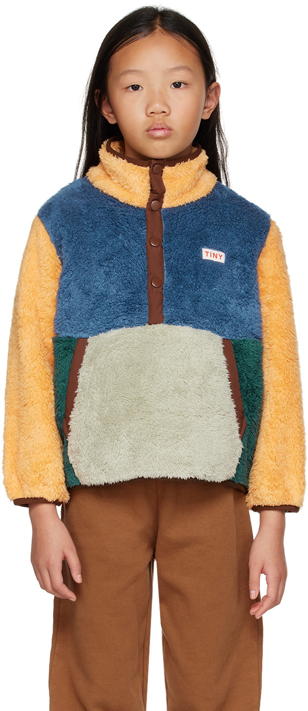 TINYCOTTONS Kids Blue & Yellow Color Block Jacket TINYCOTTONS