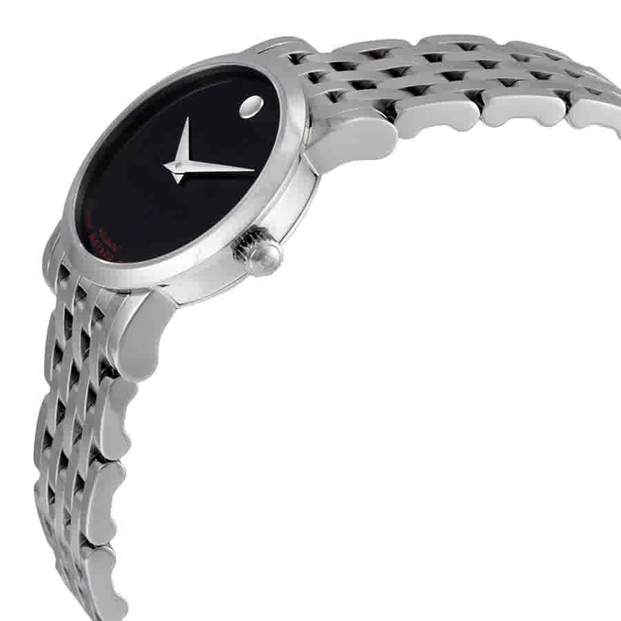 Movado Red Label Black Dial Stainless Steel Ladies Watch 0606107 Movado