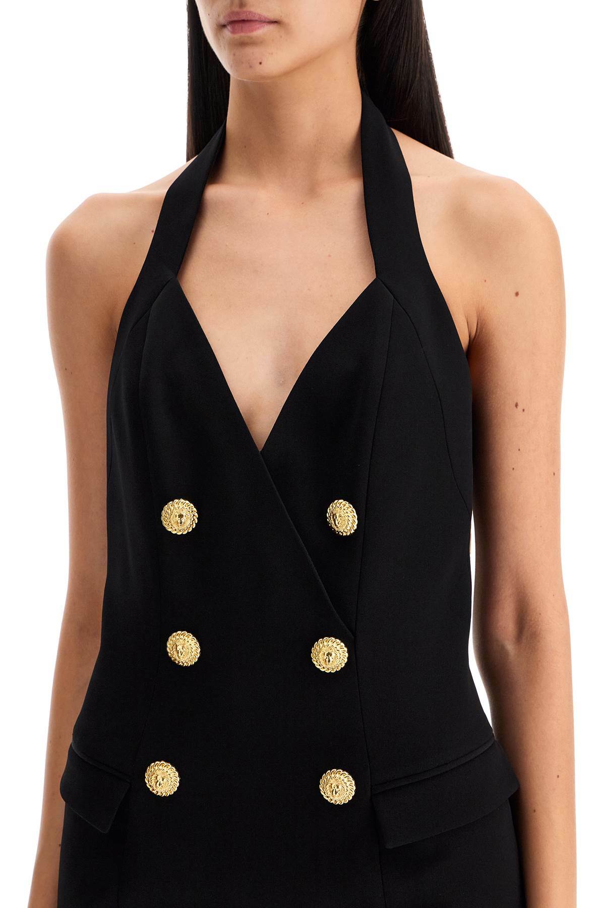 BALMAIN halter neck mini dress with buttons Black Balmain