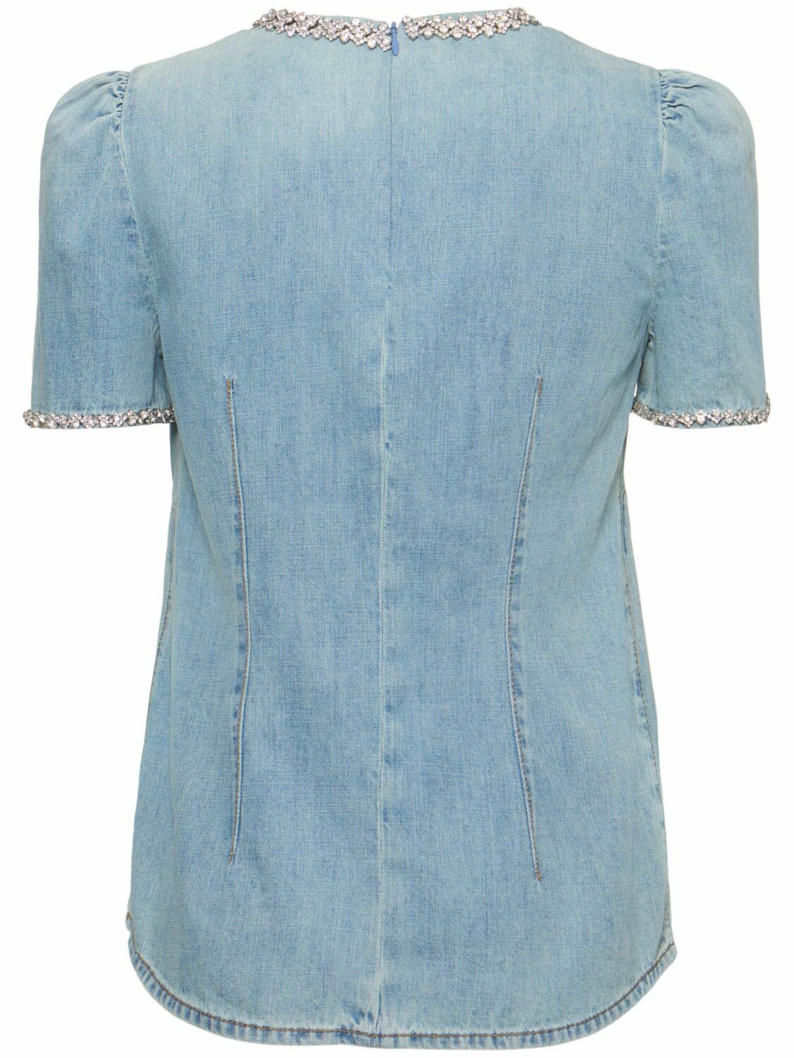 ZIMMERMANN Crush Embellished Denim Top Zimmermann
