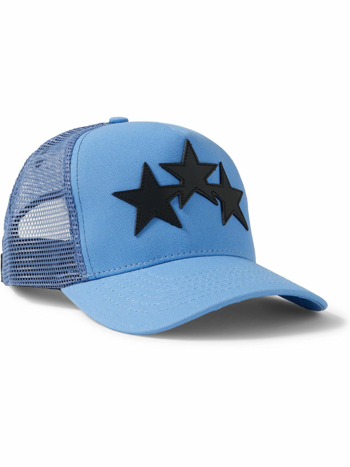 AMIRI - Leather-Trimmed Cotton-Canvas and Mesh Trucker Cap Amiri