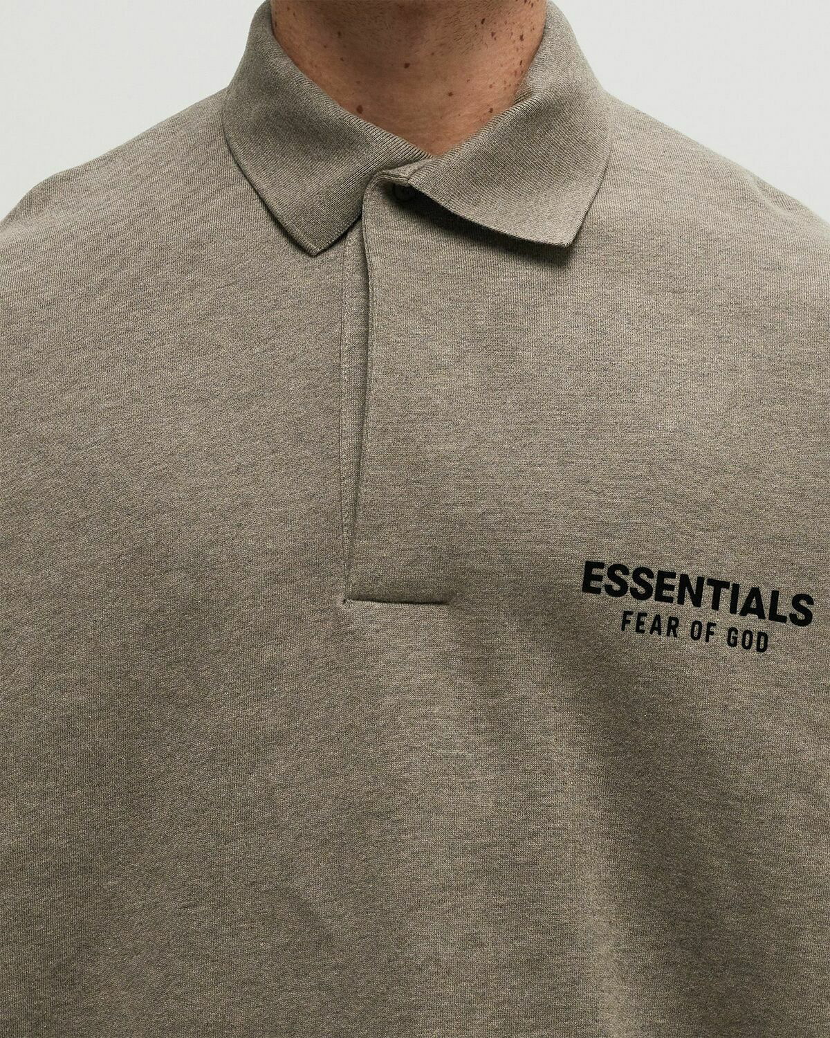 Fear of God Essentials FLEECE POLO Grey Men Fear Of God Essentials