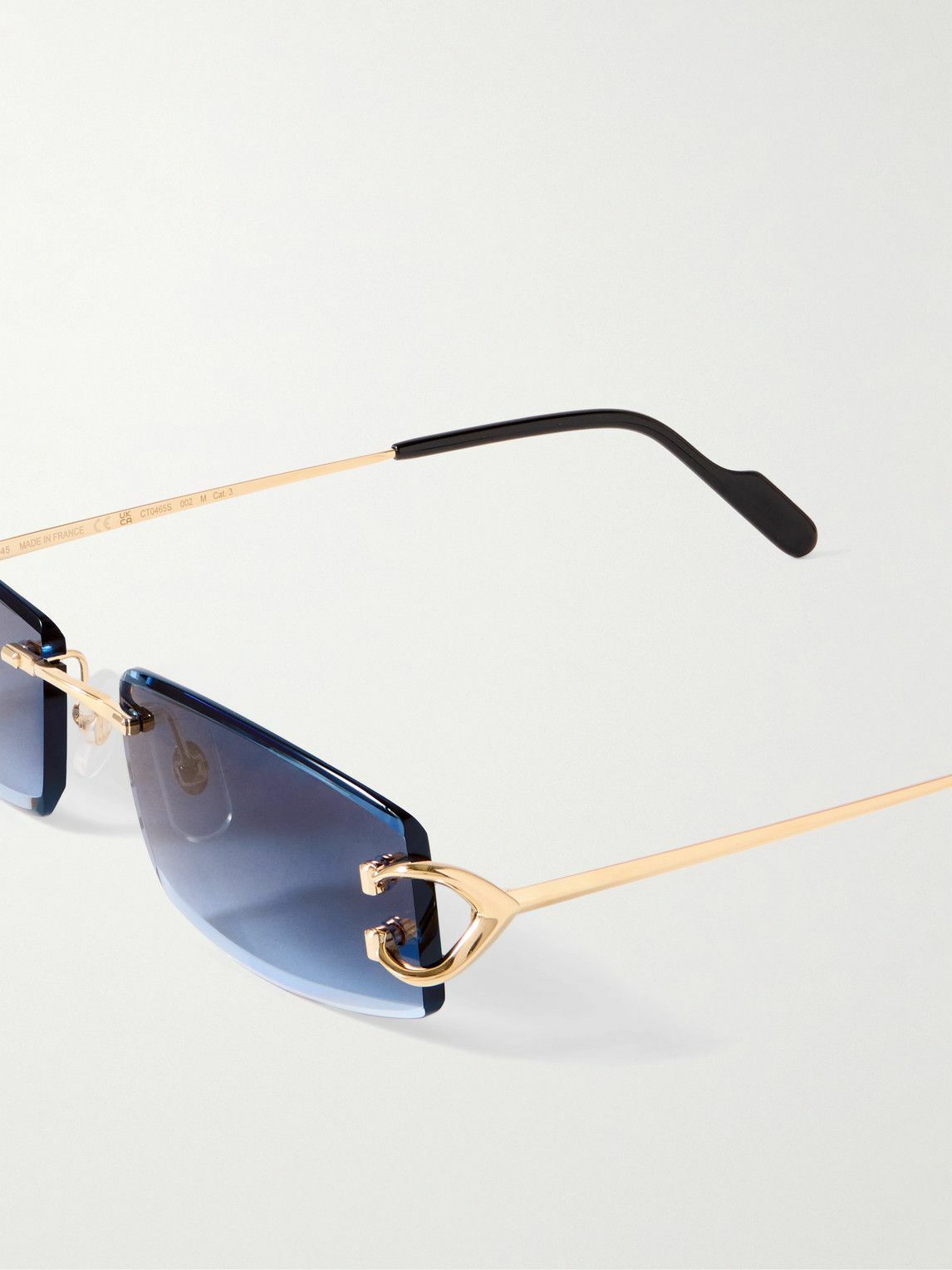Cartier Eyewear - C De Cartier Rimless Rectangle-Frame Gold-Tone ...