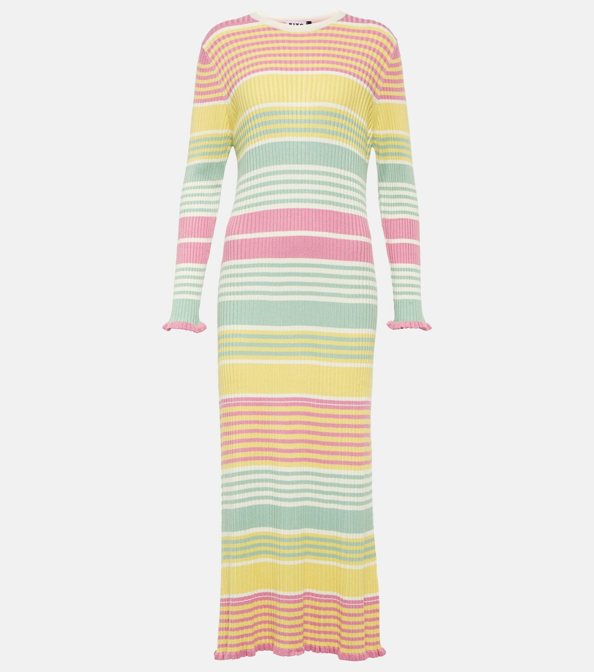 Rixo Miller striped ribbed-knit midi dress Rixo