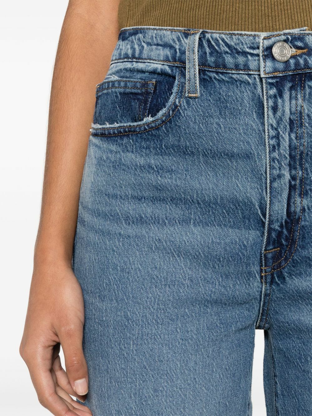 FRAME Blue Le Jane Wide-Leg Jeans Frame Denim