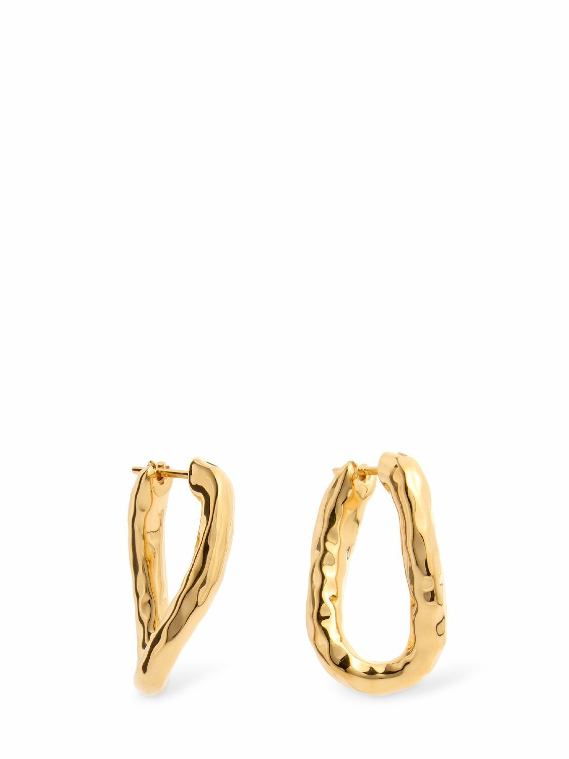 JIL SANDER Medium Hammered Hoop Earrings Jil Sander