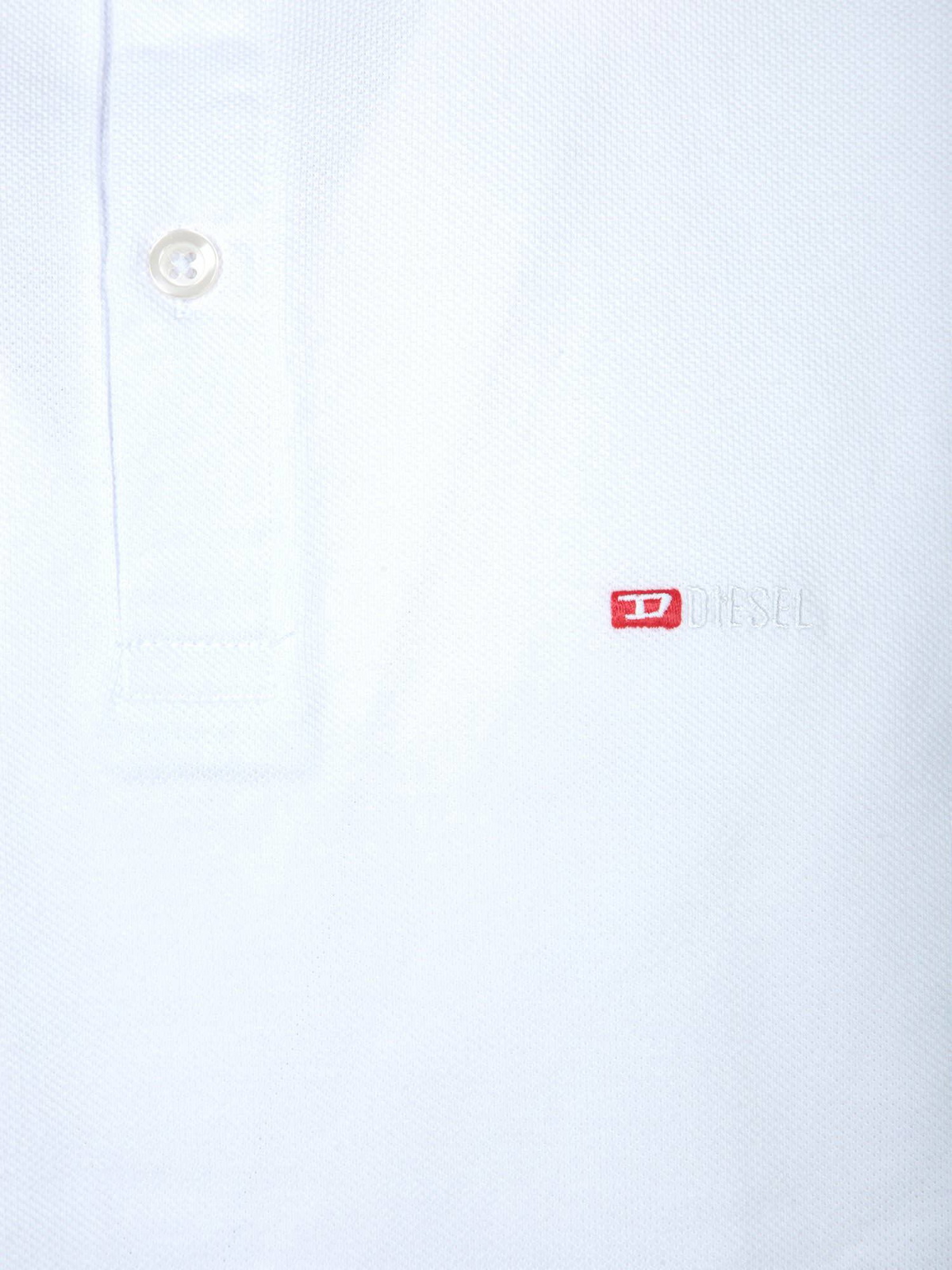 Diesel Tferry White Cotton Polo Shirt Diesel