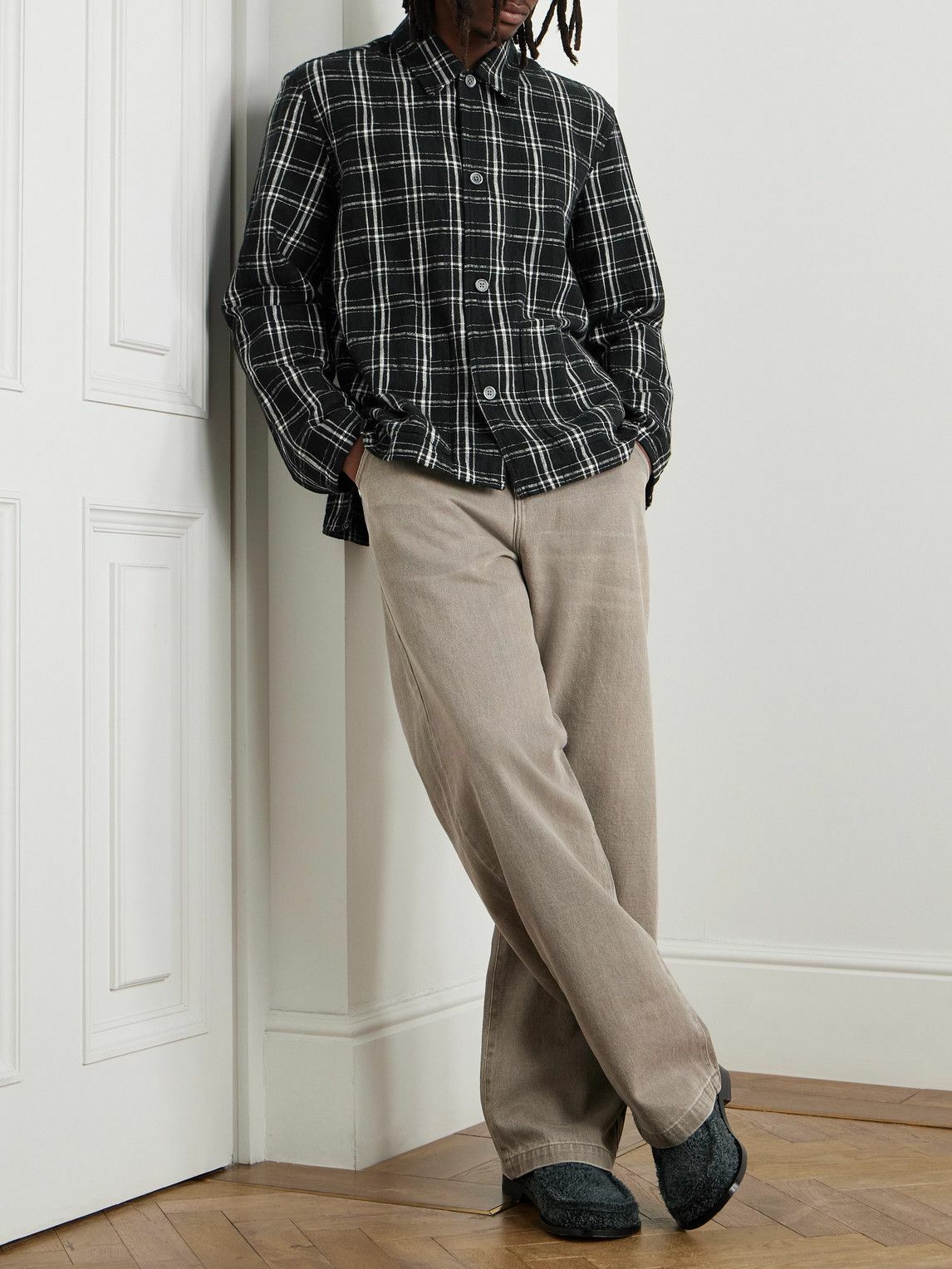 Our Legacy - Haven Checked Cotton-Flannel Overshirt - Black Our Legacy