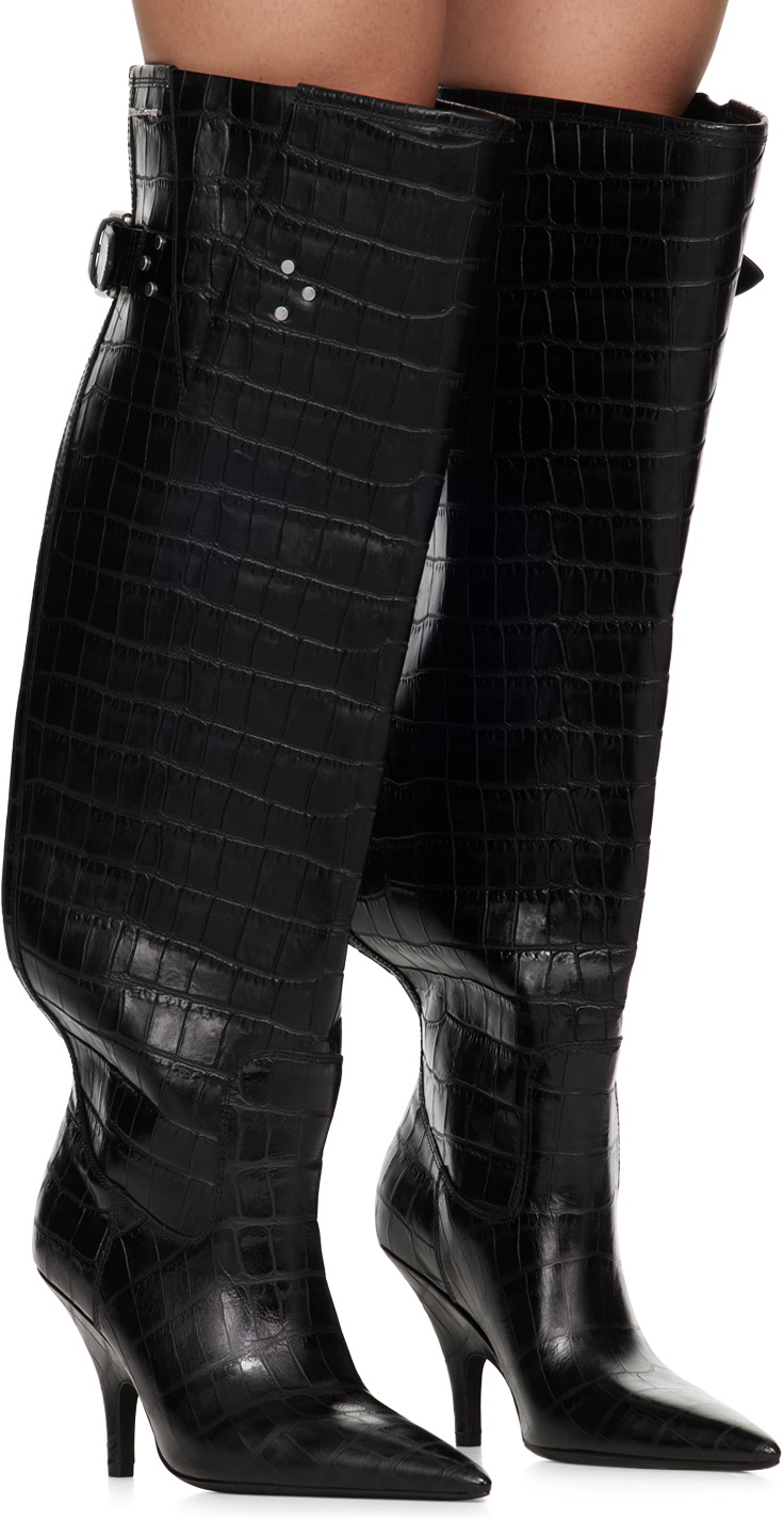 Alexander Wang Black Diablo Open Back Boots Alexander Wang