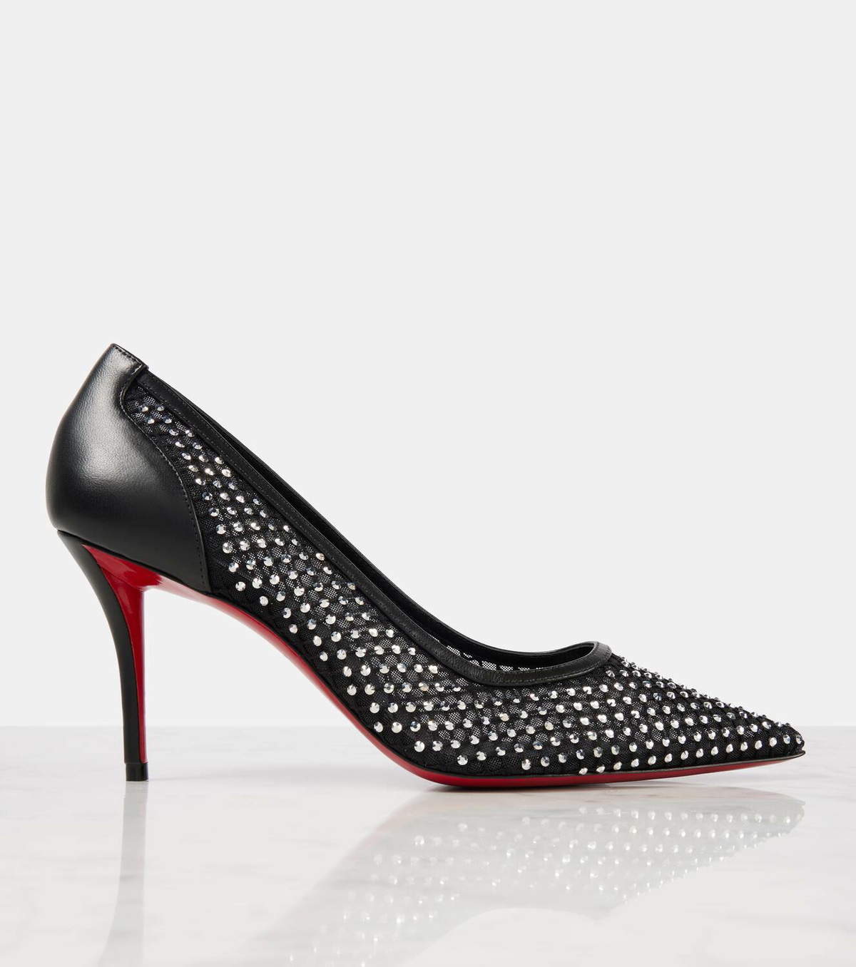 Christian Louboutin Apostropha 80 embellished mesh pumps Christian ...