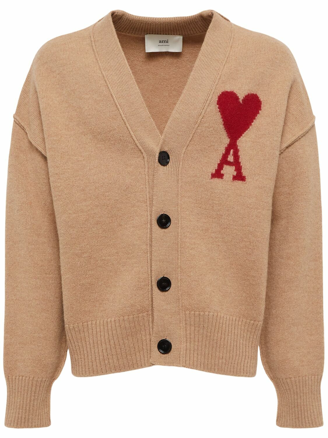 AMI PARIS Adc Merino Wool Cardigan AMI