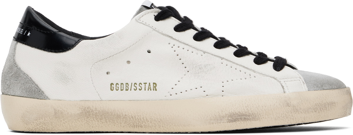 Golden Goose White & Gray Super-Star Sneakers Golden Goose Deluxe Brand
