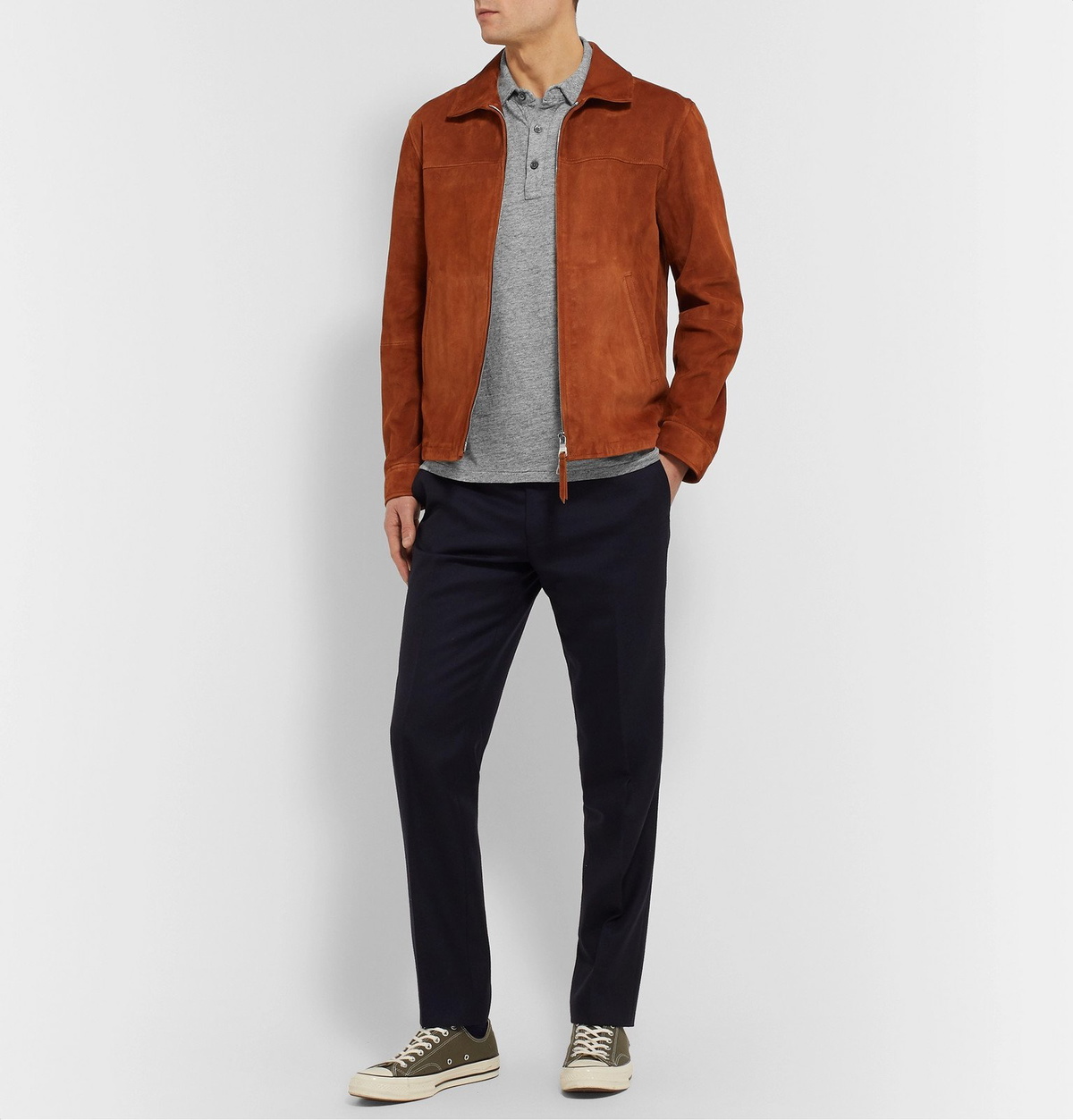 Alex Mill - Slim-Fit Mélange Cotton-Jersey Polo Shirt - Gray Alex Mill