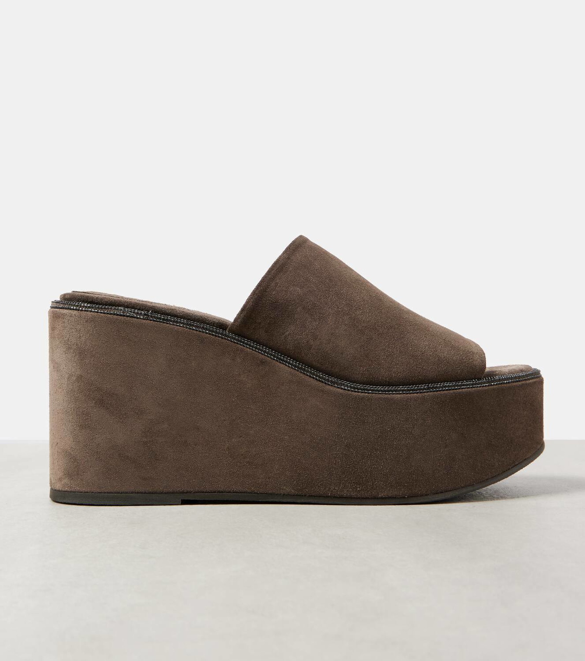 Brunello Cucinelli Suede wedge sandals Brunello Cucinelli