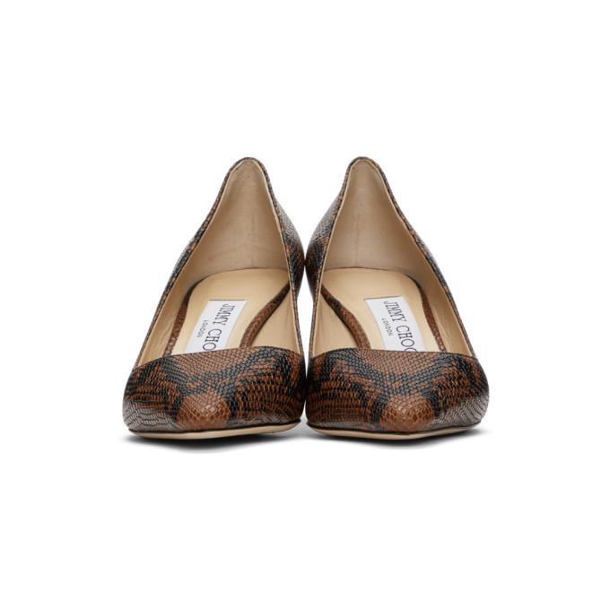 Jimmy Choo Brown Snake Romy Heels Jimmy Choo