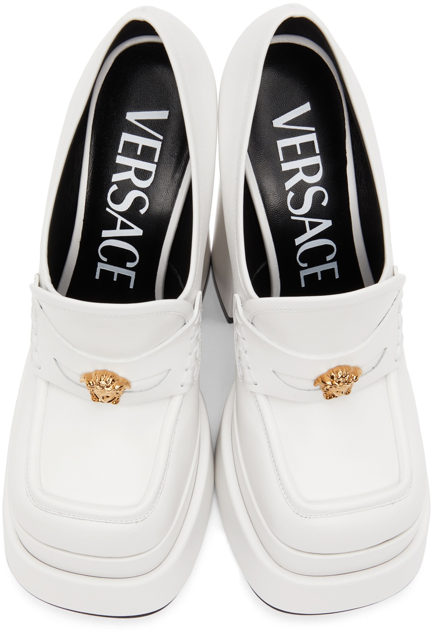 Versace White Intrico Platform Heels Versace