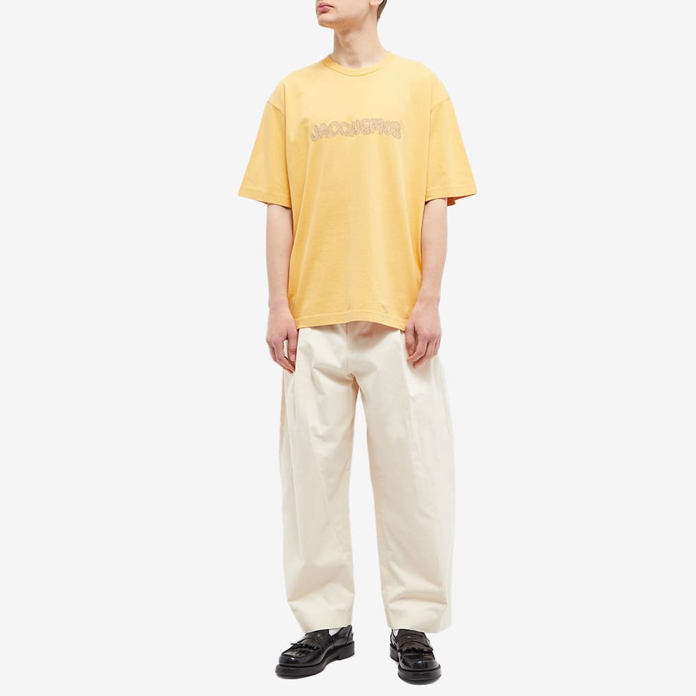 Jacquemus Men's Macrame Logo T-Shirt in Yellow Jacquemus