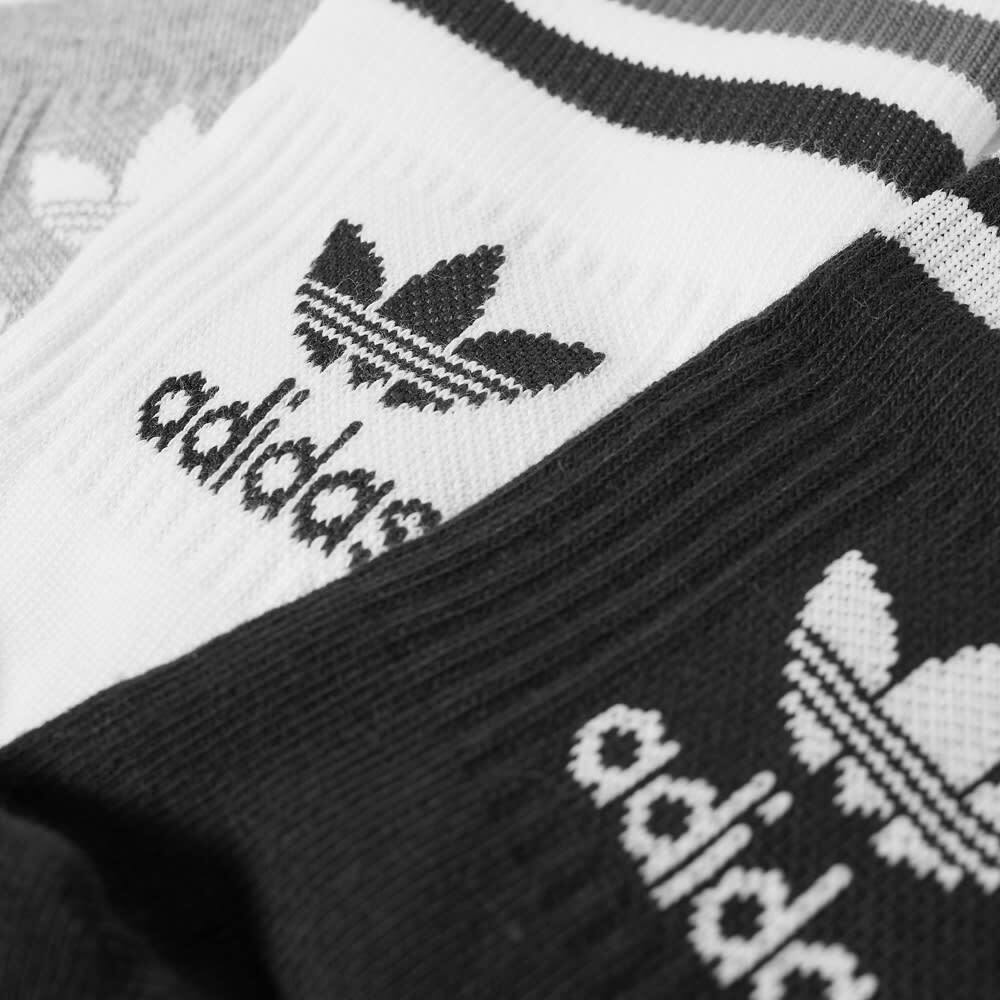 Adidas Mid Cut Crew Sock - 3 Pack in White/Medium Heather/Black adidas
