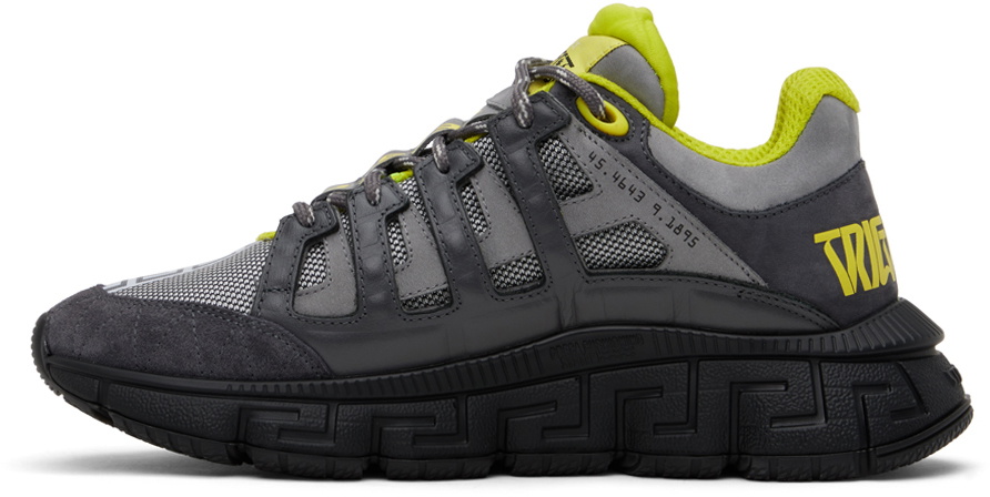 Versace Gray & Green Trigreca Sneakers Versace