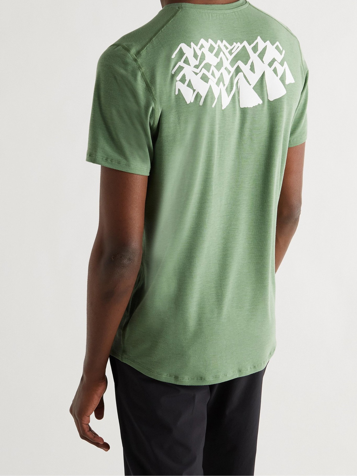 DISTRICT VISION - Tadasana Printed Stretch-Jersey T-Shirt - Green ...