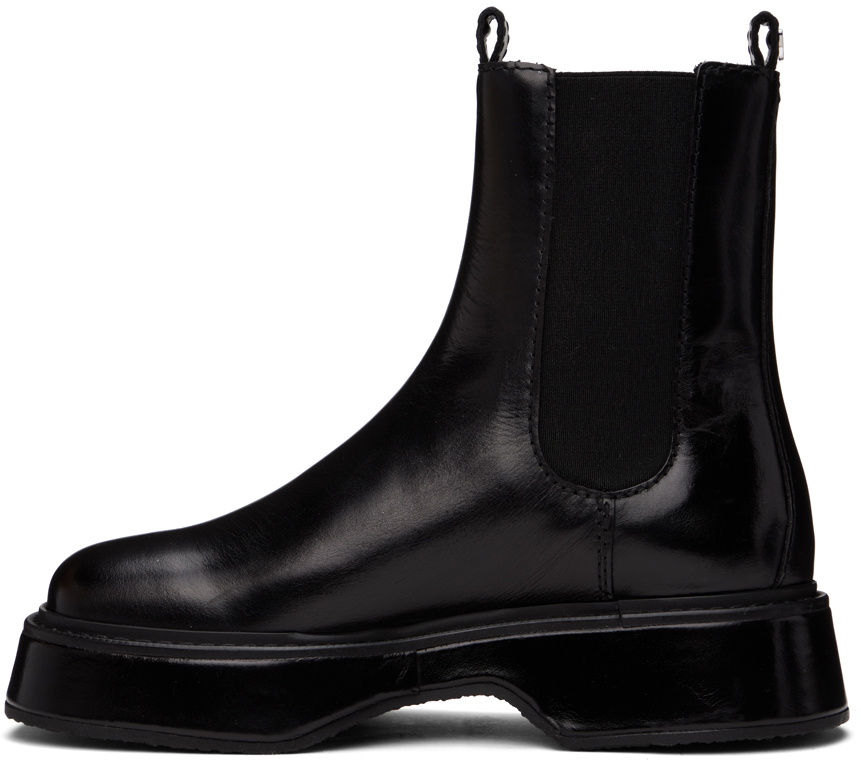 AMI Paris Black Square Toe Boots AMI