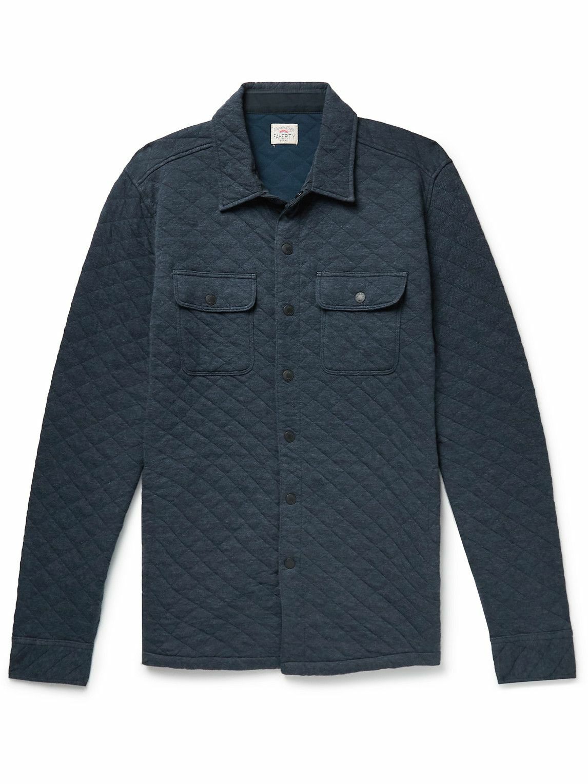 Faherty - Epic Quilted Cotton-Blend Shirt Jacket - Blue Faherty